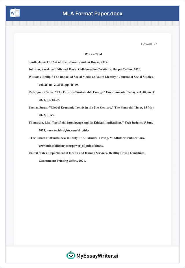 MLA Format An Easy Guide With Examples MLA Format An Easy Guide With Examples